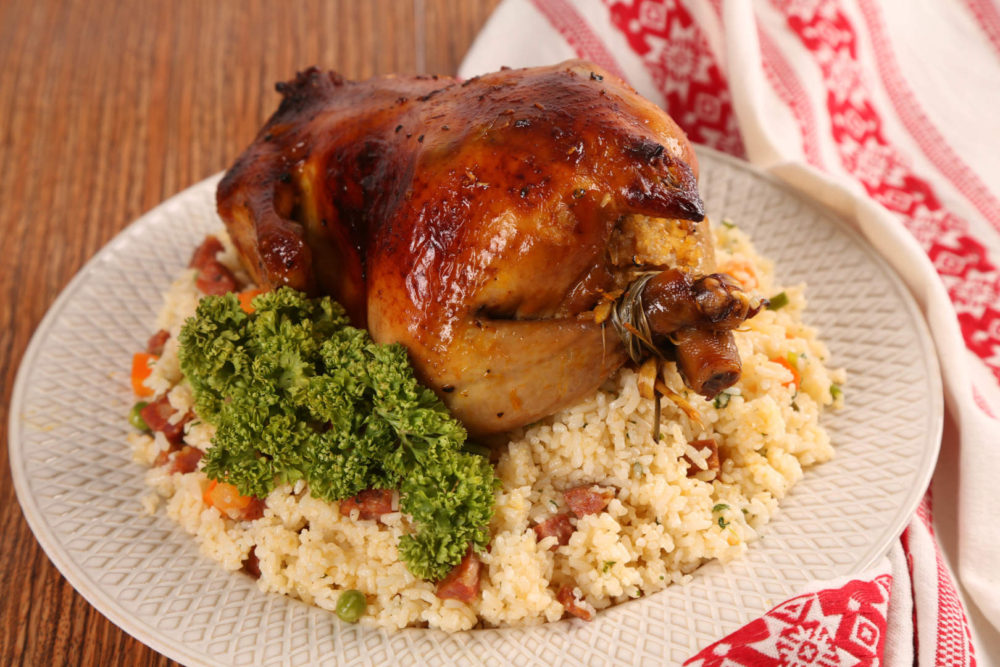 Whole Roast Chicken Inasal With Chorizo Rice Stuffing | Online Recipe ...